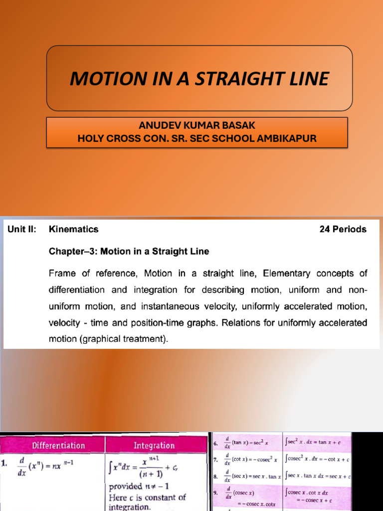 2. MOTION IN A STRAIGHT LINE | PDF