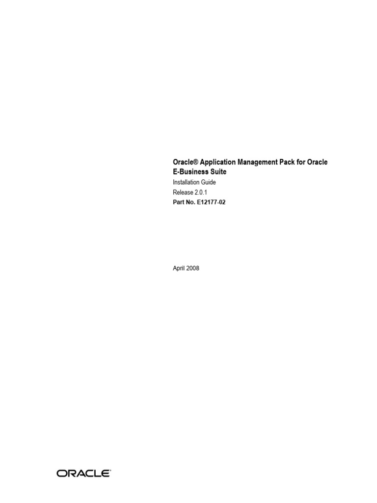 Oracle® Application Management Pack For Oracle E-Business Suite | PDF