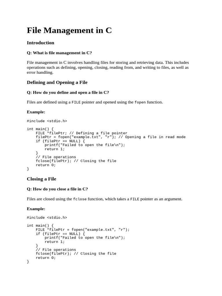 File Management & Preprocessors in C | PDF