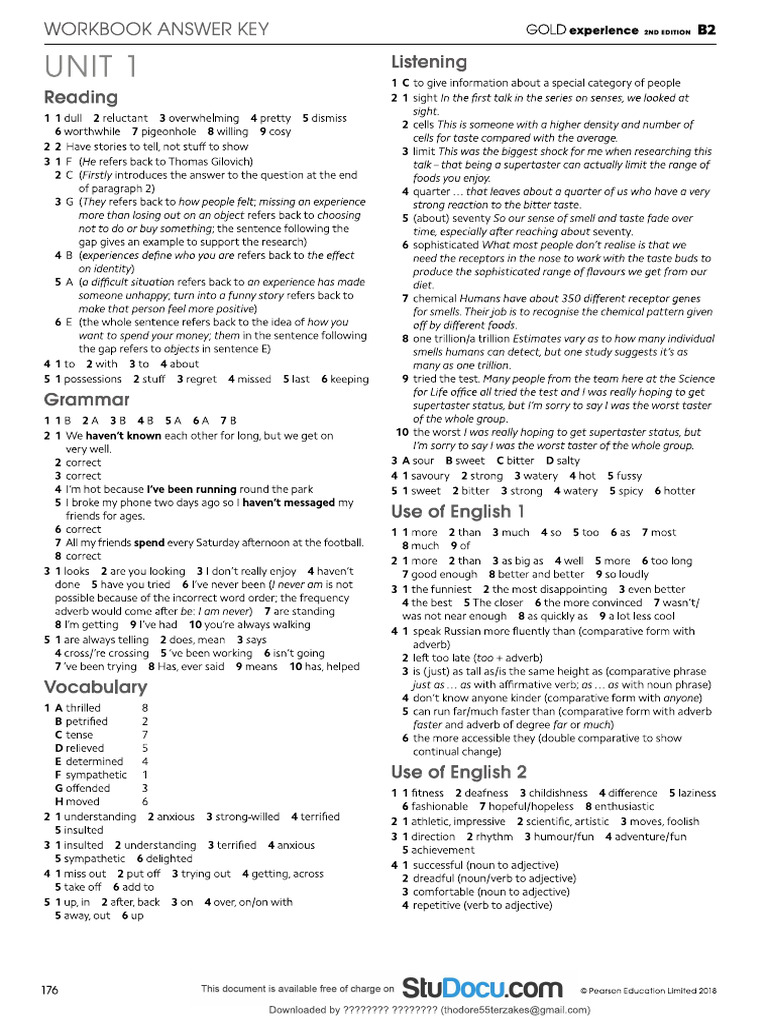 Wb key - B2 gold experience | PDF