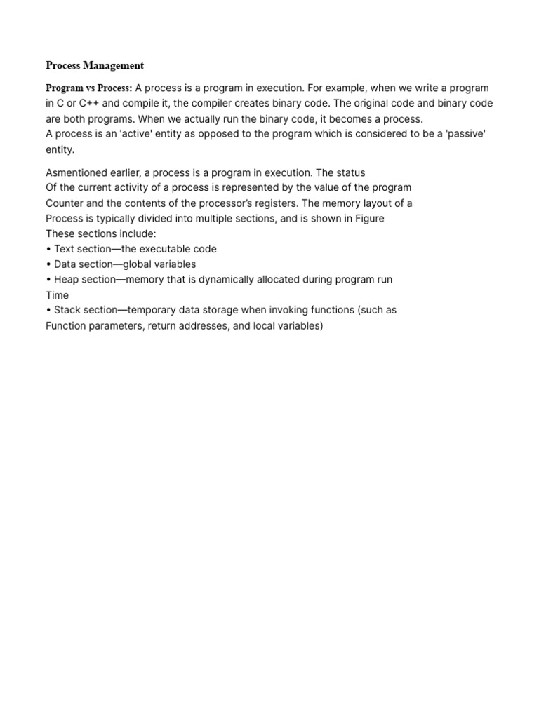 Process Management | PDF | Process (Computing) | Programming Process Management | PDF | Process (Computing) | Programming