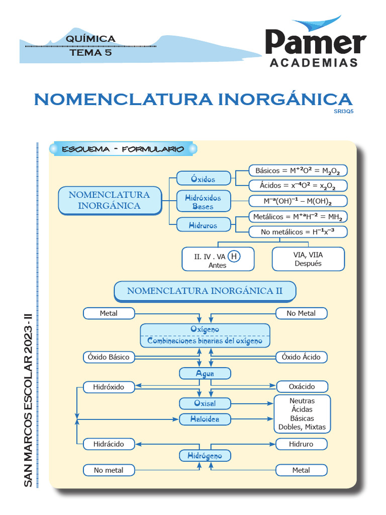 Quimica Sem5 Nomenclatura Inorgánica | PDF