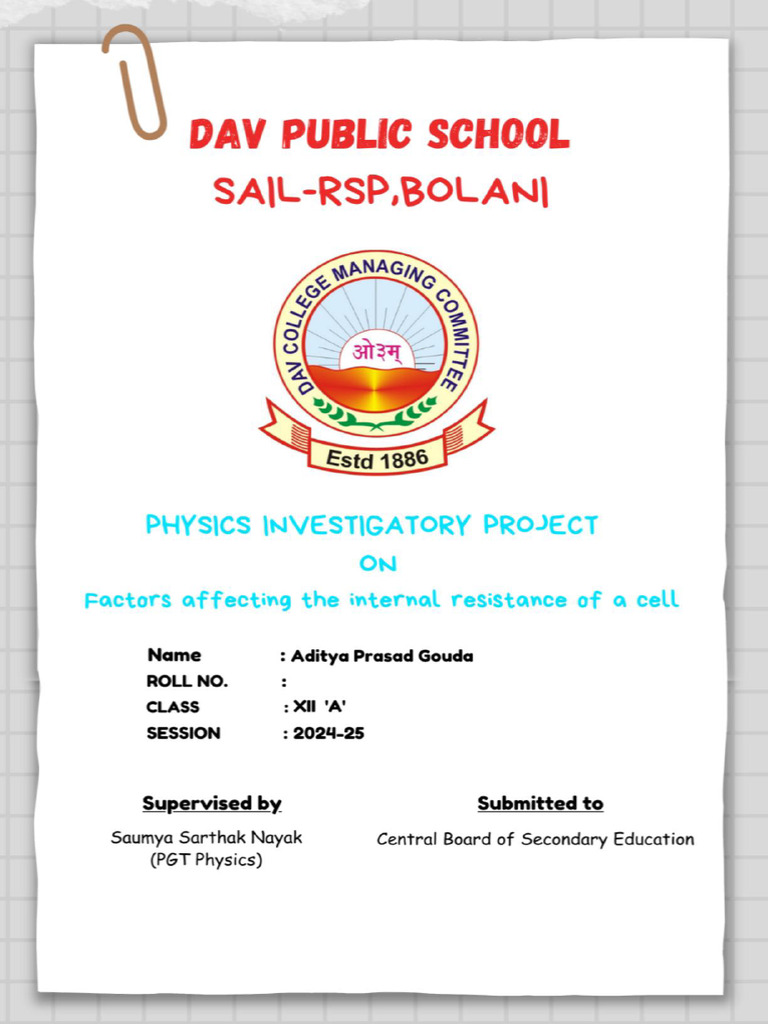 Physics Investigatory Project Class 12 | PDF