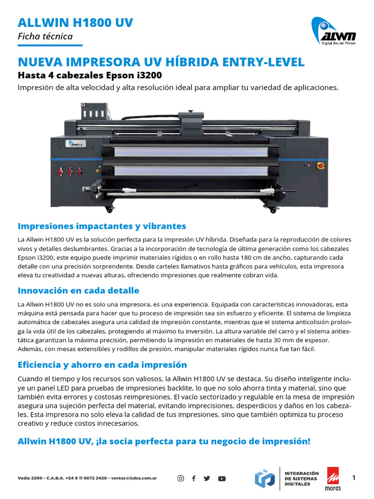 Allwin H1800 UV (Hibrida) | PDF