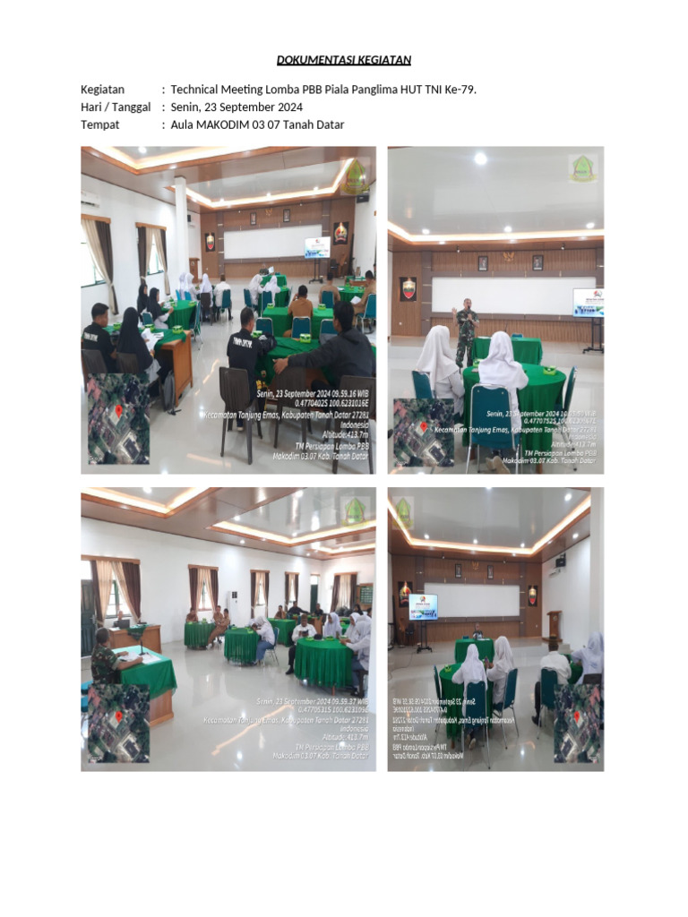 Laporan Dokumentasi Lomba PBB 2024 | PDF