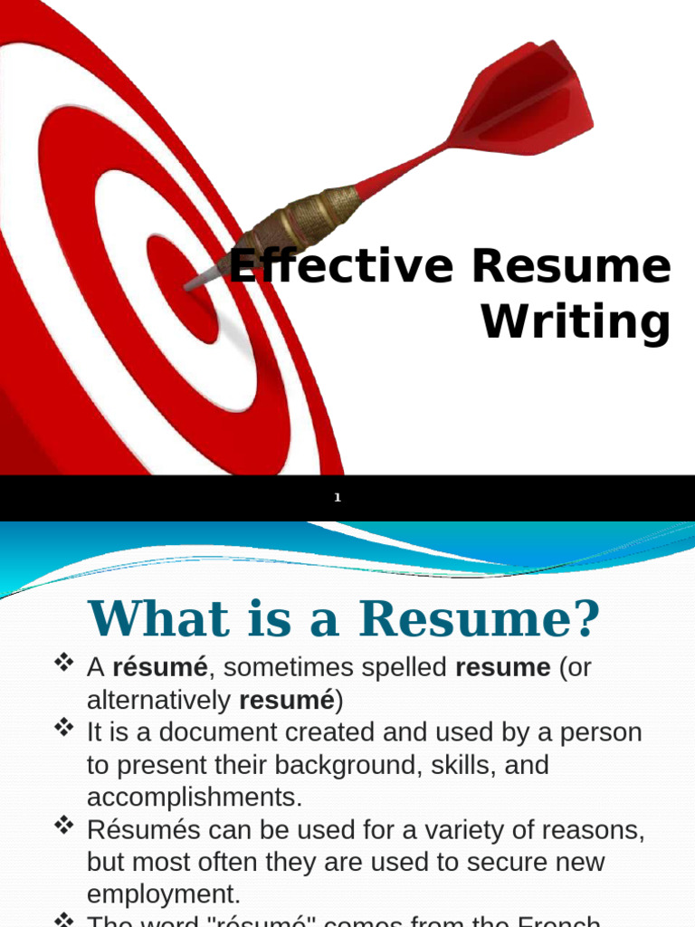 Effective Resume Writing | PDF
