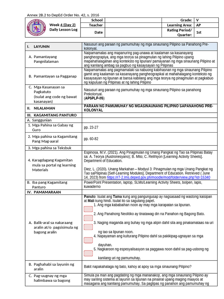 AP5 - Q1 - Week 4 Day 2 | PDF