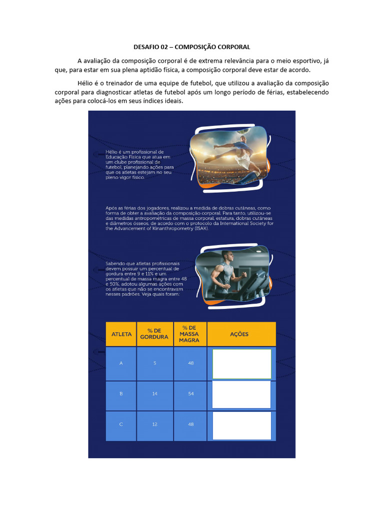 DESAFIO 02 - Composição Corporal | PDF
