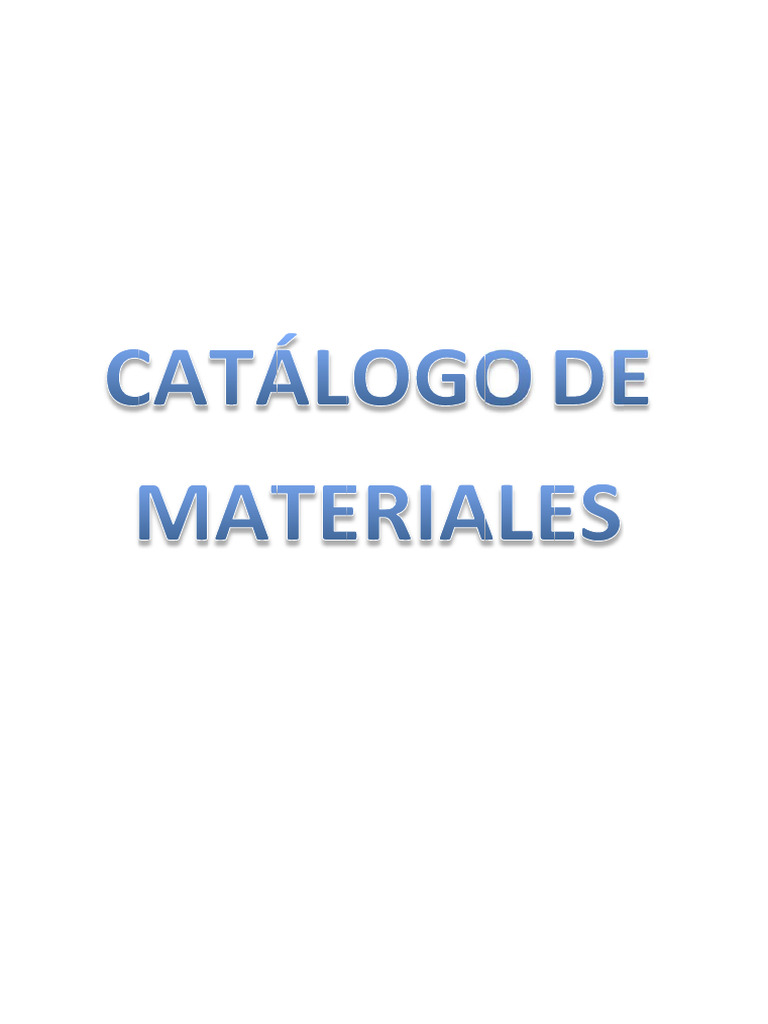 Catálogo de Materiales | PDF