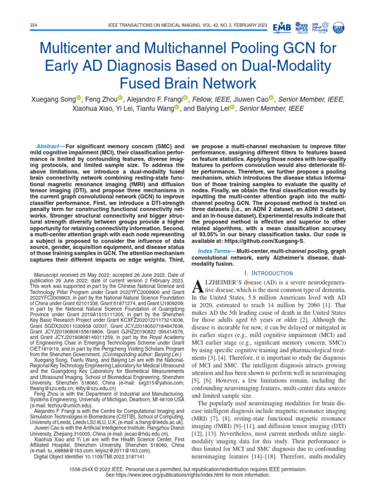 13 Multicenter and Multichannel Pooling GCN For Early AD Diagnosis Based On Dual-Modality Fused ...