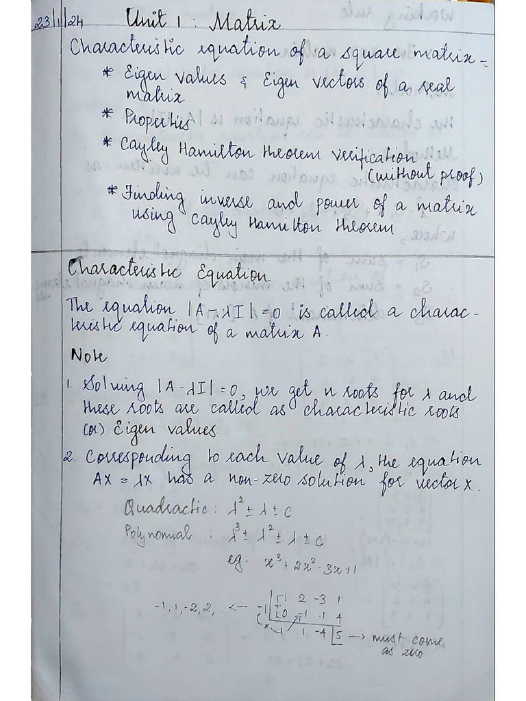 Matrices Notes | PDF