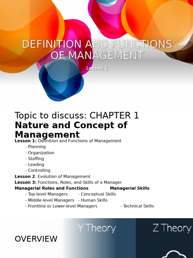 Chapter 1 - Nature and Concept of Management | PDF