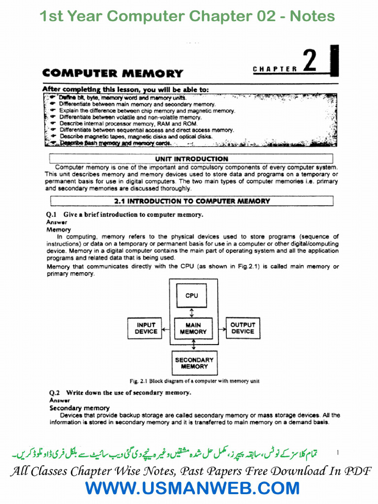 11th Computer Ch 2 Notes Pdf 
