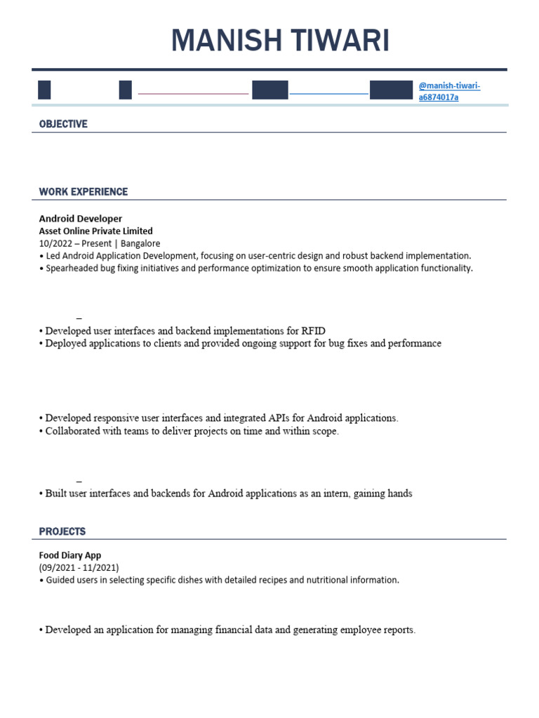 Resume Manish Tiwari | PDF