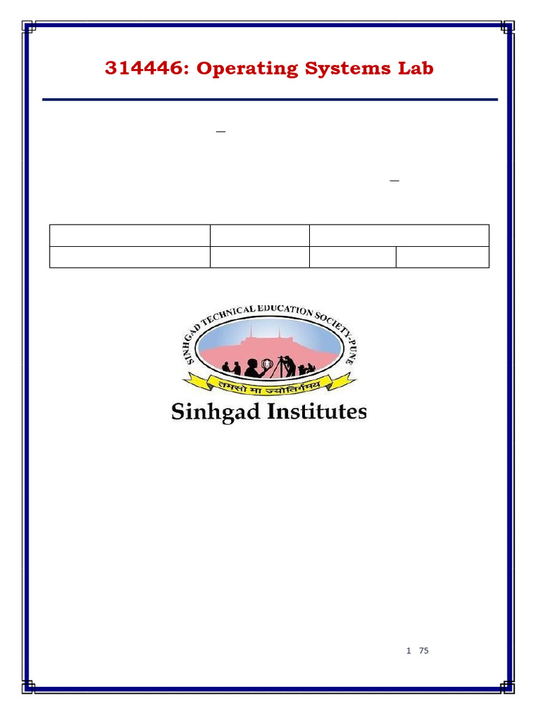 Operating Systems LAB MANUAL T.E. I.T. 2024-25 | PDF | Scheduling (Computing) | Computers