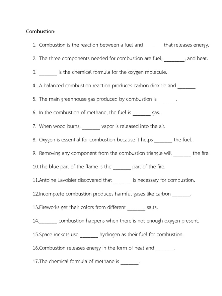 Combustion Quiz | PDF
