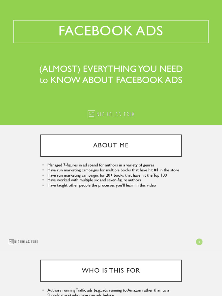 Almost Everything You Need To Know About FB Ads Slides | PDF