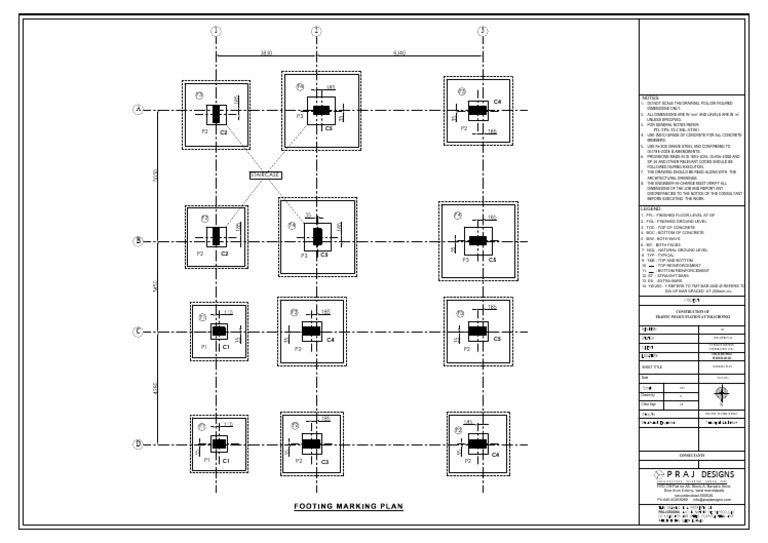 2.footings Marking Plan - TPSB at Tolichowki | PDF