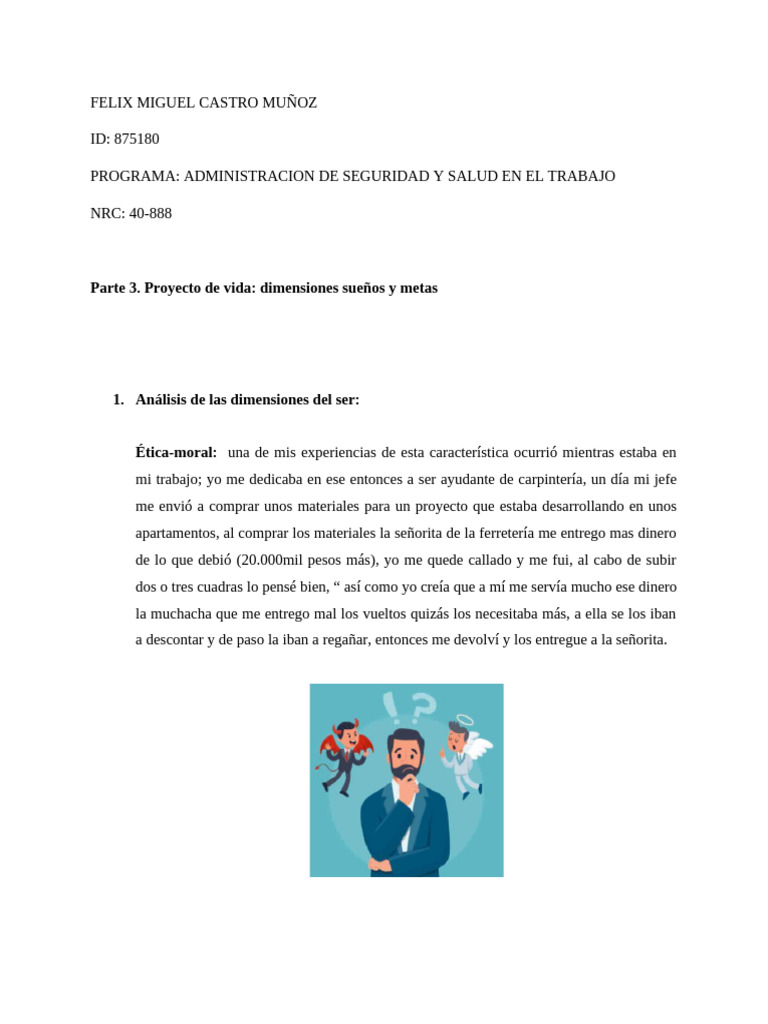 Actividad 3 Dimensiones Sueños y Metas | PDF