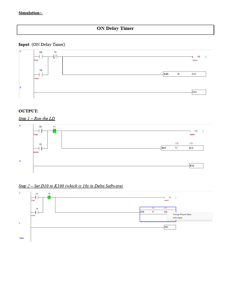 Expt 05 - Working Of Different Types Of Timers | PDF