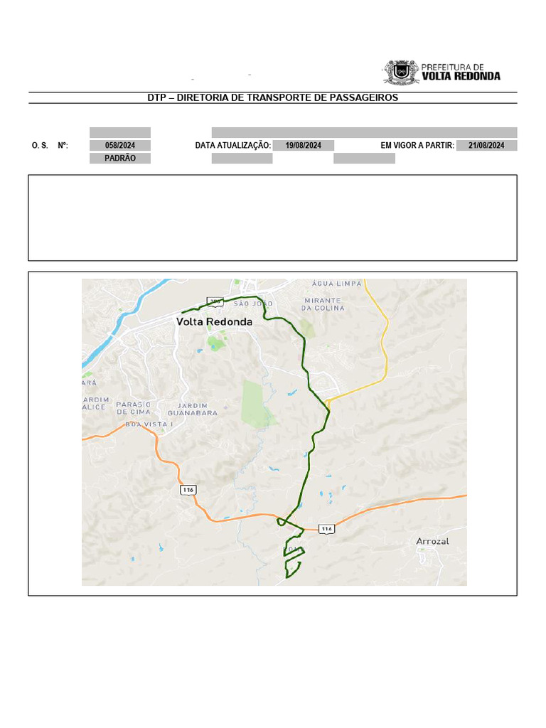Linha 180 - Itinerários | PDF