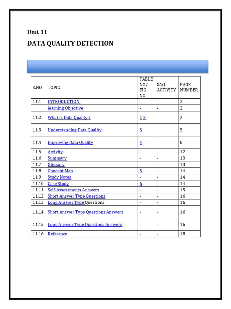 Unit 11 Data Quality Detection | PDF