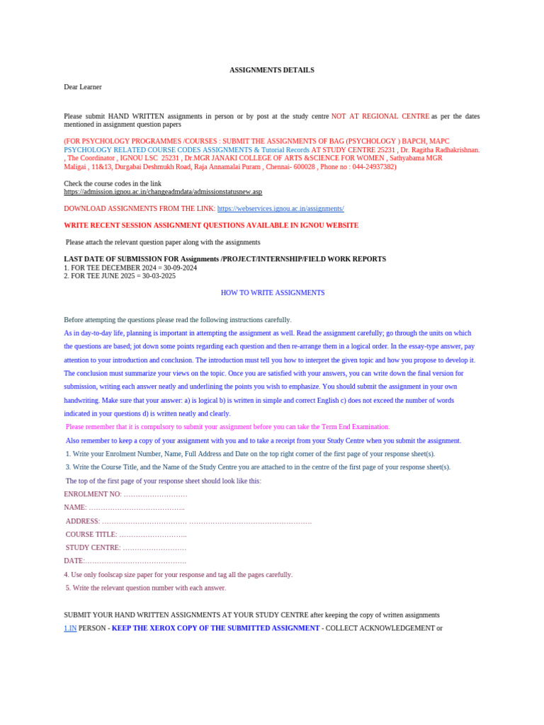 Assignments Details | PDF