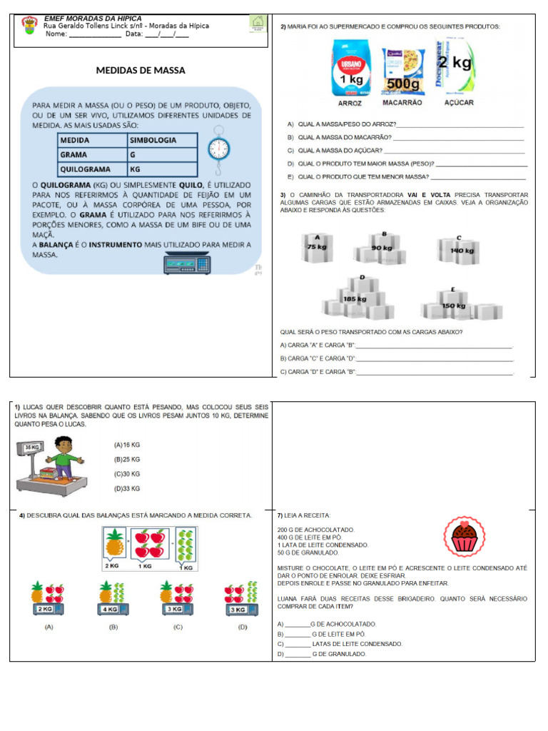 Medidas de Massa e Ativ | PDF