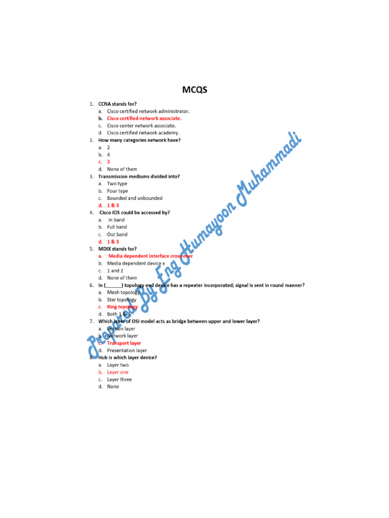 Network Exam Questions | PDF