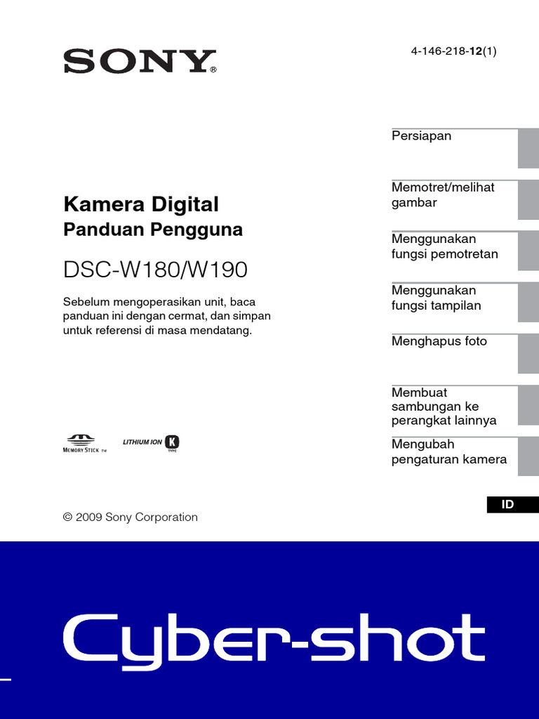 Kamera Digital: DSC-W180/W190 | PDF