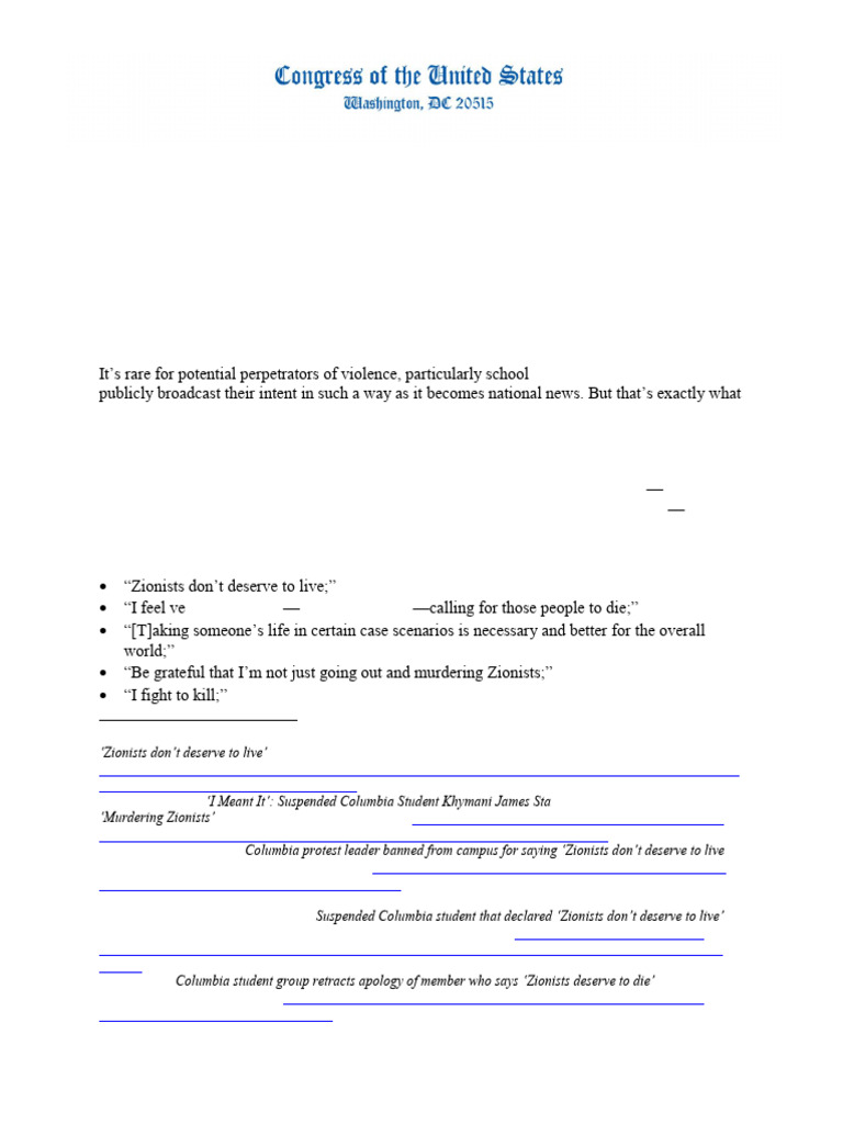 Letter From Sen. Ernst and Rep. Stefanik To FBI | PDF | Violence ...
