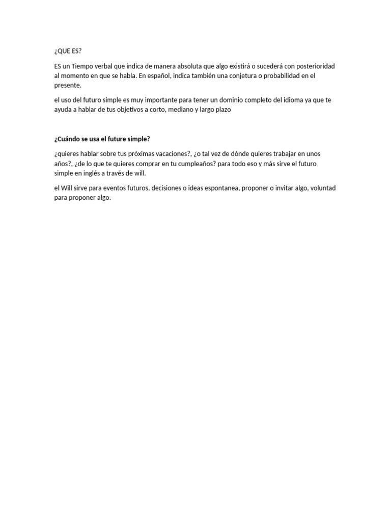 el futuro simpe | PDF el futuro simpe | PDF
