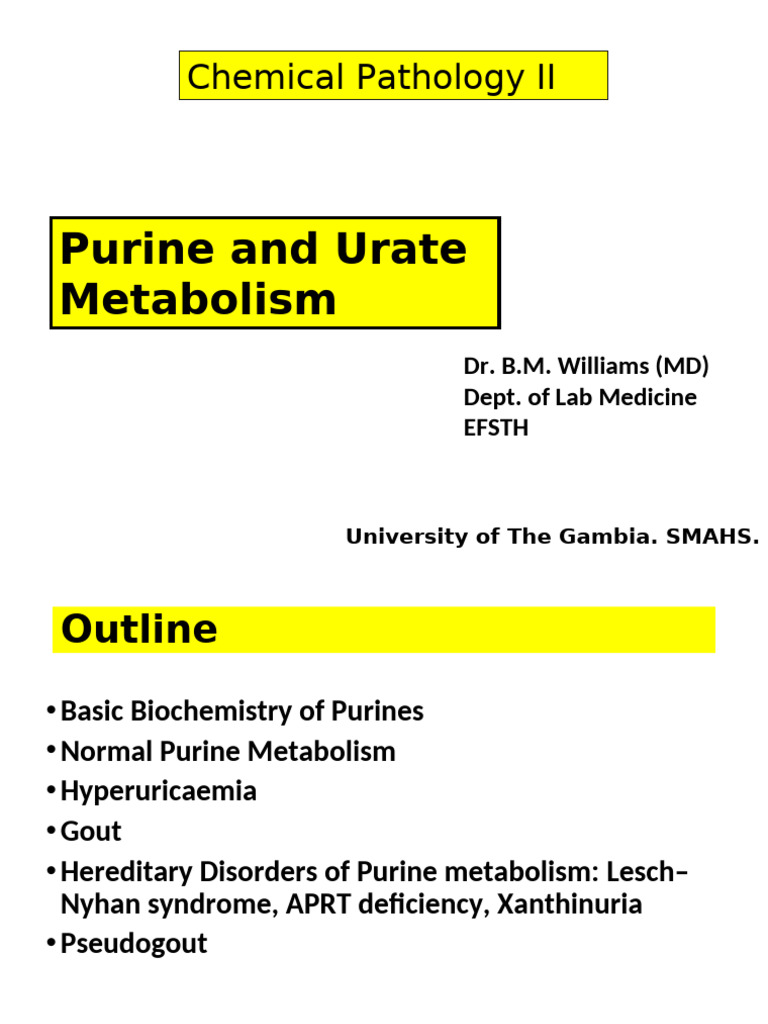 Purine and Urate Metabolism | PDF