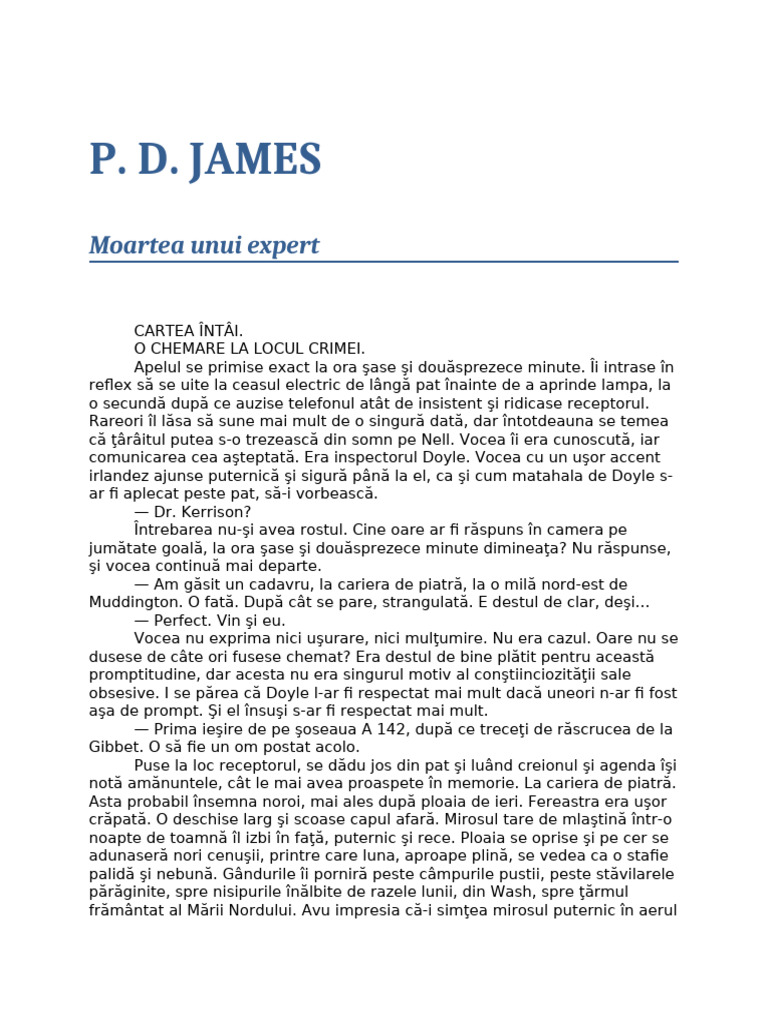 P. D. James-Moartea Unui Expert 0.9 07 | PDF