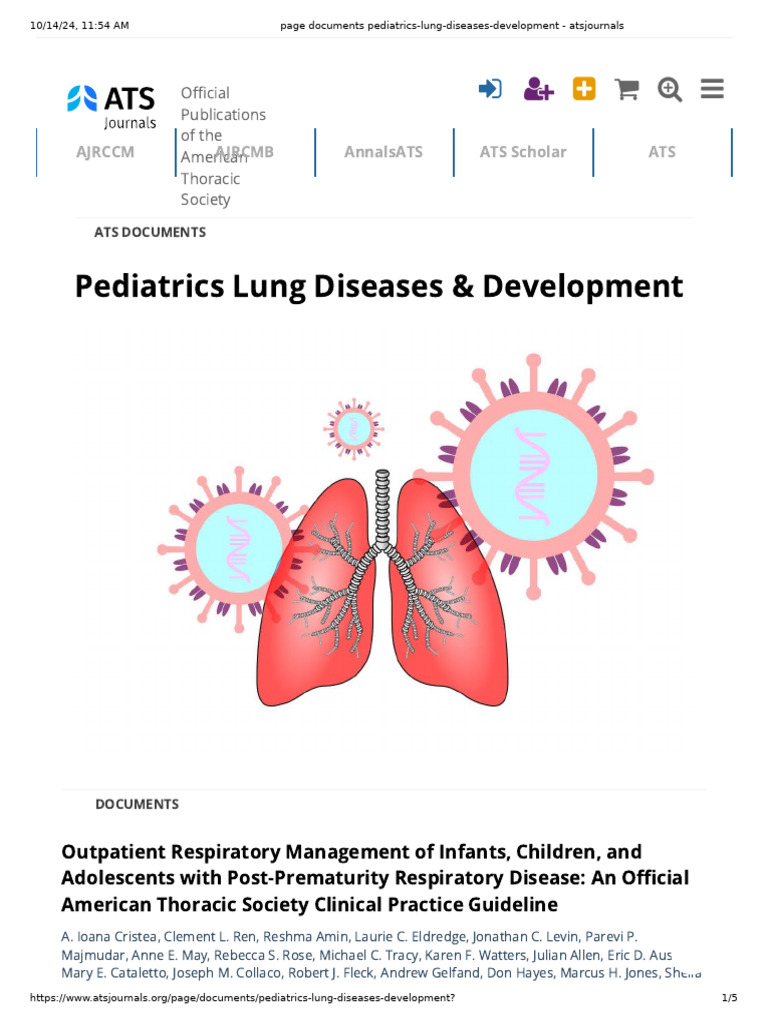 Page Documents Pediatrics-Lung-Diseases-Development - Atsjournals | PDF
