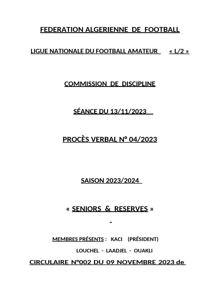 15 11 2023 Discipline PV 4 2023 2024 | PDF