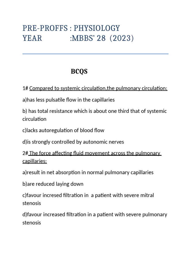 Physiology (1) | PDF