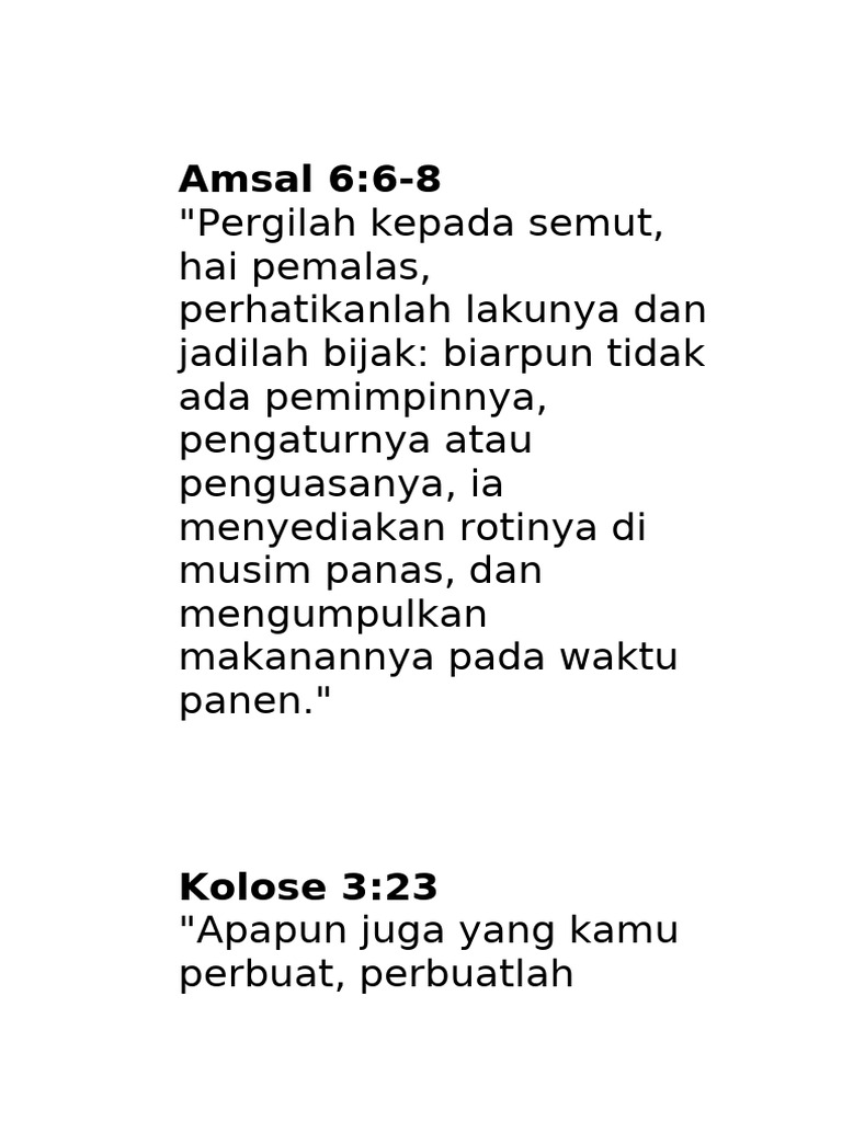Amsal 6 | PDF