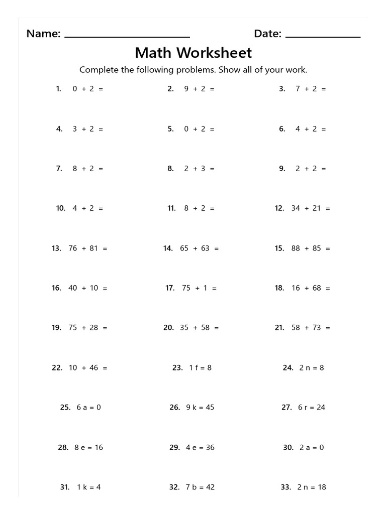 Custom Math Worksheet Generator - Math Goodies | PDF