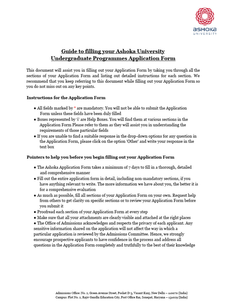 Guide To Filling Your AU Form - 2025 | PDF