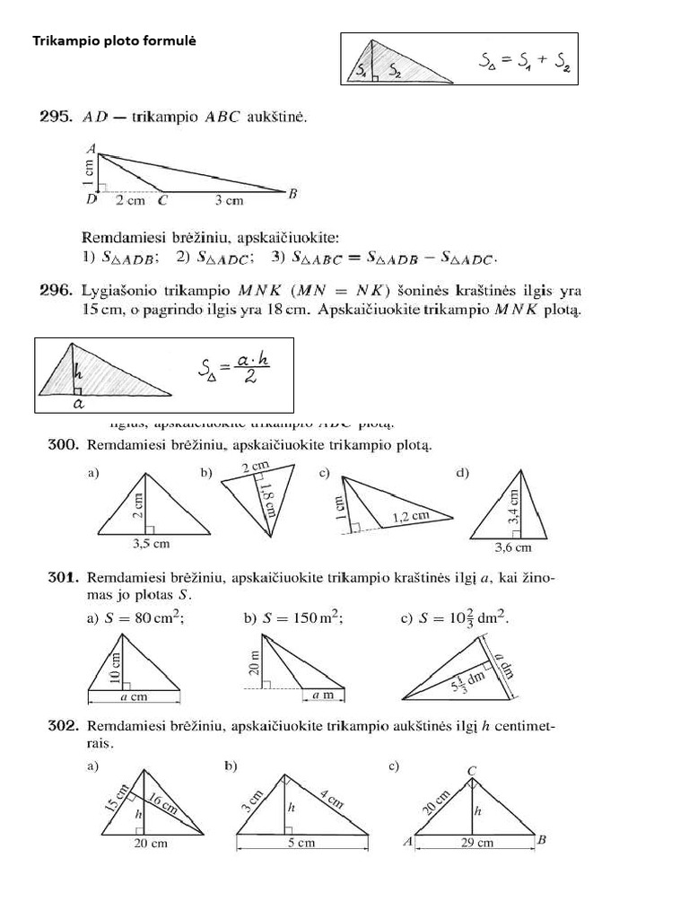 Trikampio - Trapecijos Ploto Formules | PDF