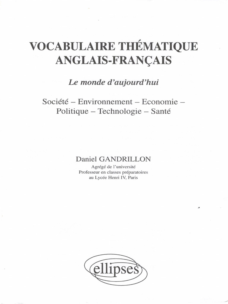 Vocabulaire Thématique Anglais-Français (Daniel Gandrillon) (Z-Library ...