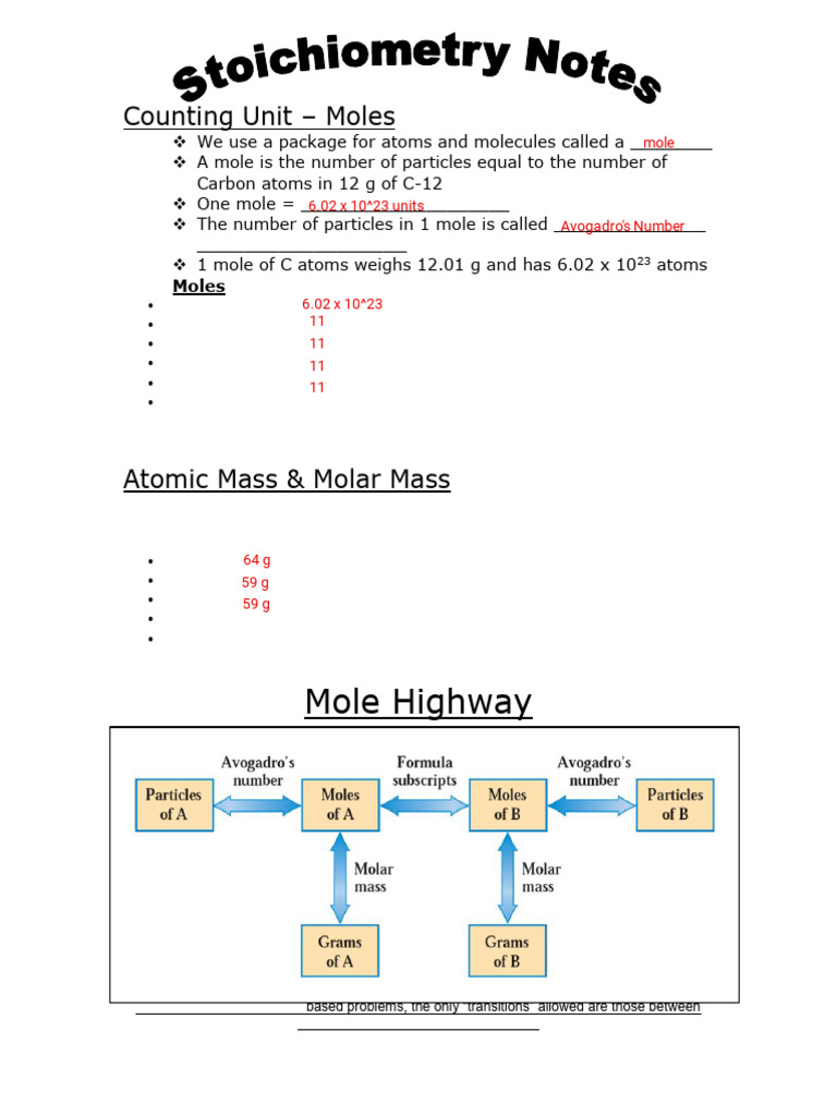 Jumin Kang - Stoichiometry Notes | PDF