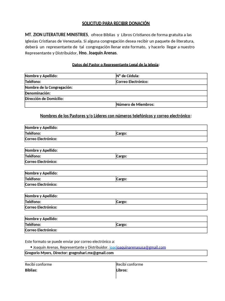 Formato Planilla de Solicitud | PDF