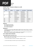 17.5.9 Packet Tracer - Interpret Show Command Output | PDF | Ip Address | Router (Computing)