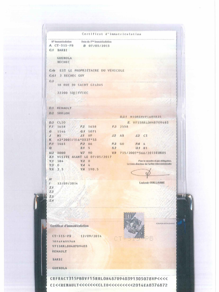 Carte Grise Clio | PDF