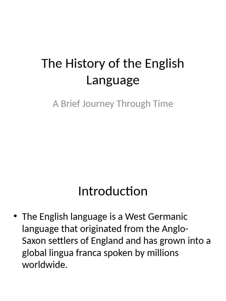 History of English Language Presentation | PDF