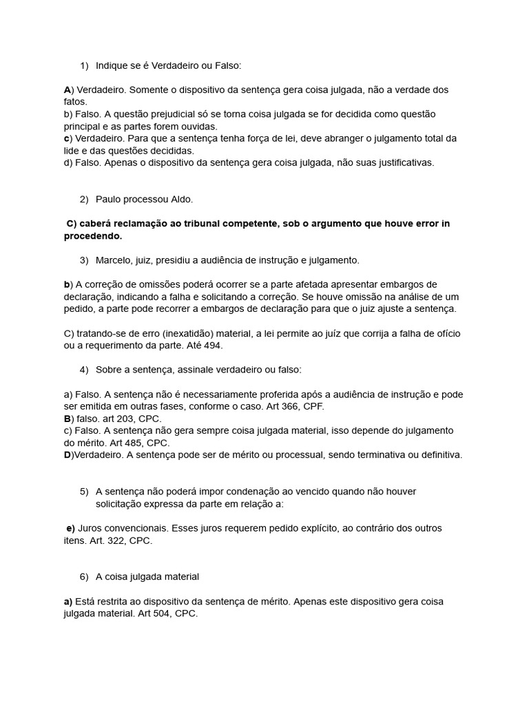 Trabalho CPC II 07-10-2024 | PDF