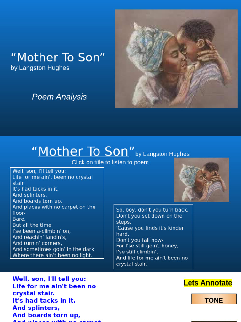 "Mother To Son" by Langston Hughes | PDF