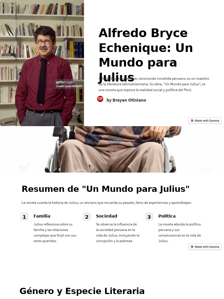 Alfredo Bryce Echenique Un Mundo para Julius | PDF